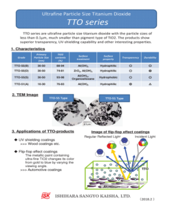 Datasheets - Ultrafine TiO2- TTO Series - ISHIHARA CORPORATION (U.S.A.)