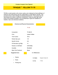 Tipaque Yellow TY-70 - ISHIHARA CORPORATION (U.S.A.)